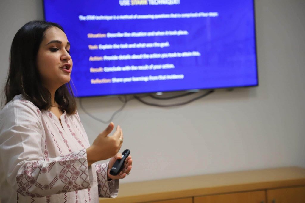 Aisha Aijaz Conducted a Session on How to Approach Assessment Centers ...